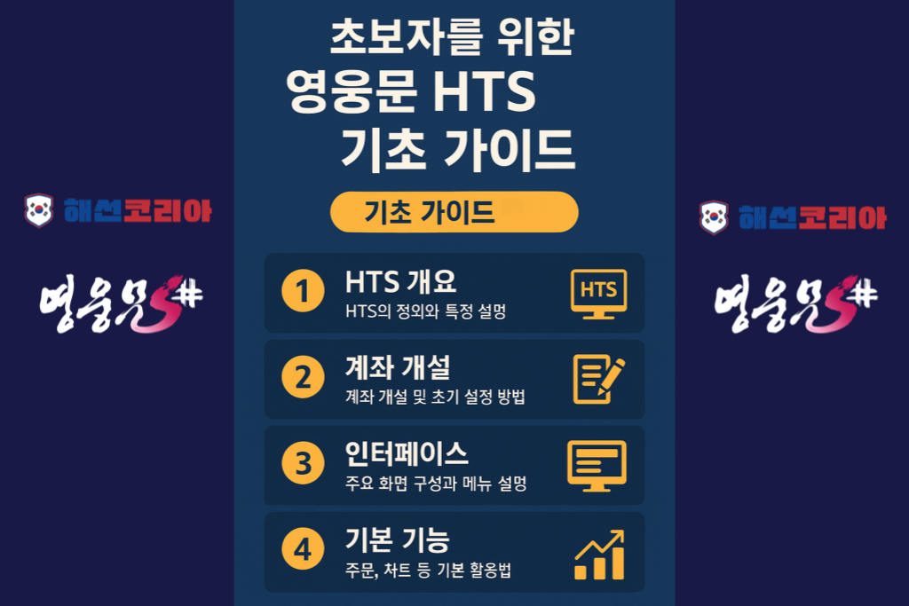 초보자를 위한 영웅문 HTS 기초 가이드 - 해외선물 해선코리아